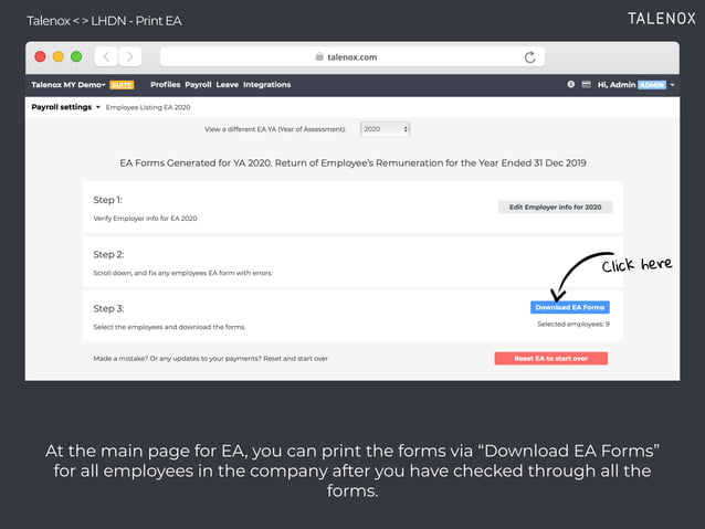 Print Form EA from Talenox | PPT