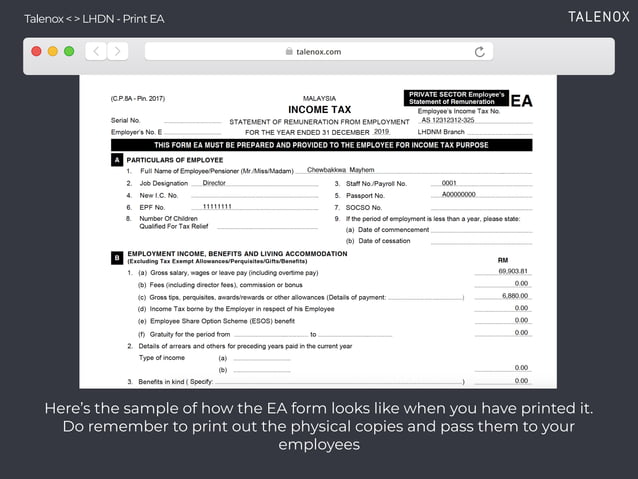 Print Form EA from Talenox | PPT