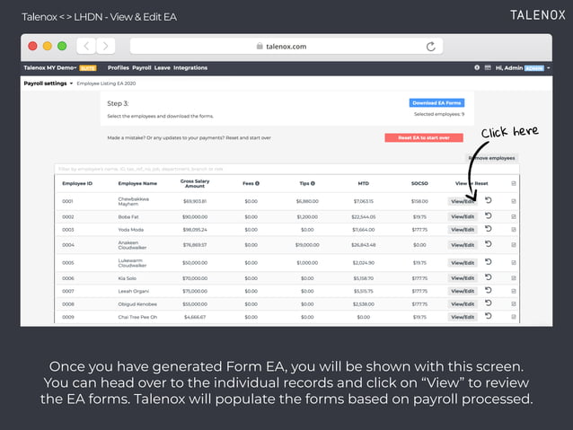 Print Form EA from Talenox | PPT