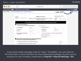 Print Form EA from Talenox | PPT