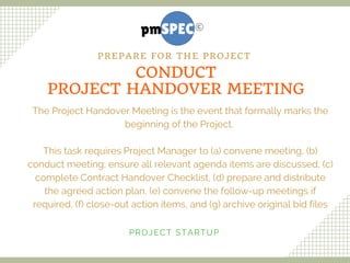 pmSPEC Project Management Guidlines - STARTUP - Prepare for the project ...