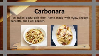 Prepare pasta, grains and farinaceous dishes | PPTX