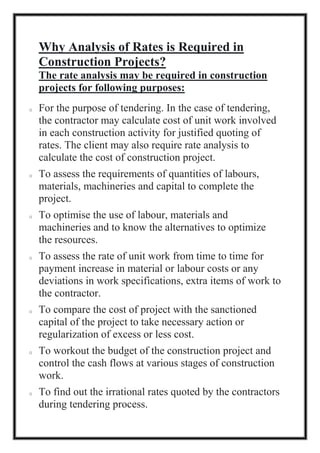 PREPARE RATE ANALYSIS OF PAINTING WORK USING OBD , PLASTIC EMULSION OIL ...