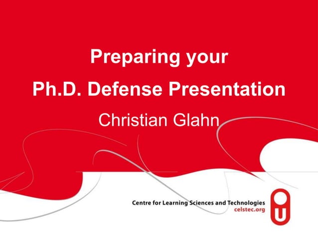Prepare your Ph.D. Defense Presentation | PPTX