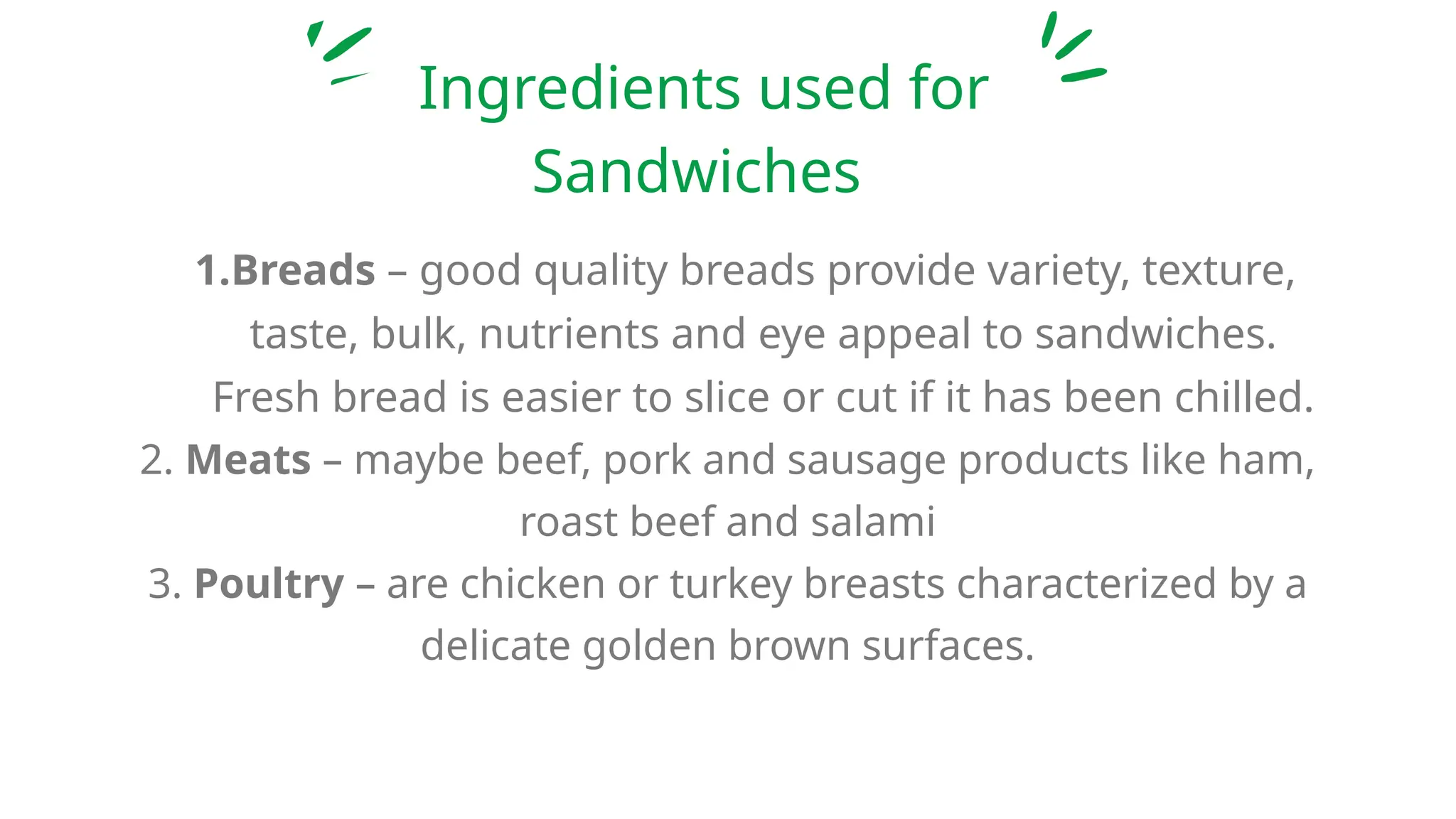 PREPARE SANDWICH/cookery nc ii,preparation | PPTX