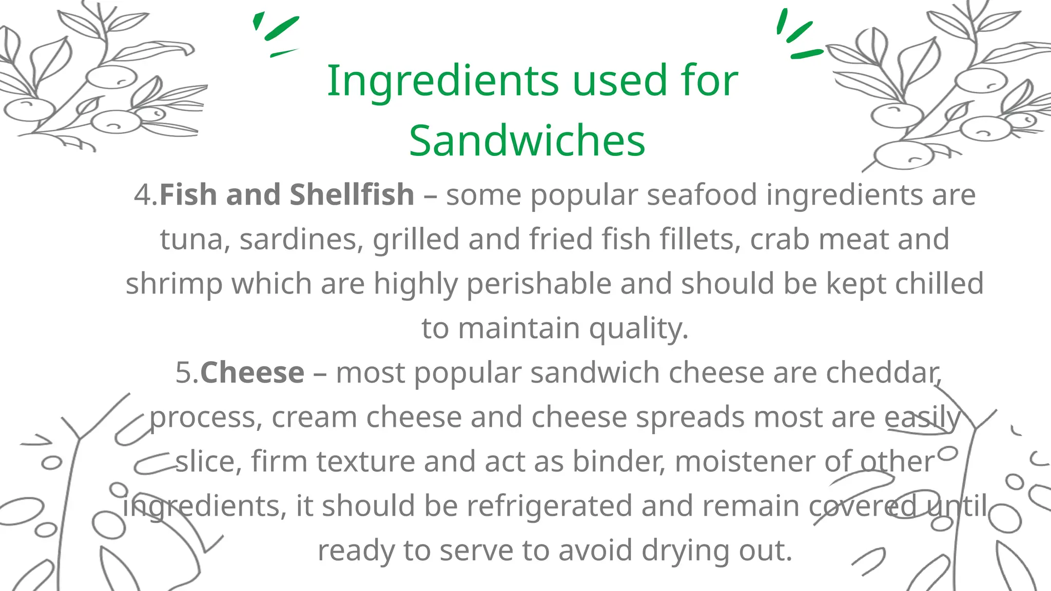 PREPARE SANDWICH/cookery nc ii,preparation | PPTX