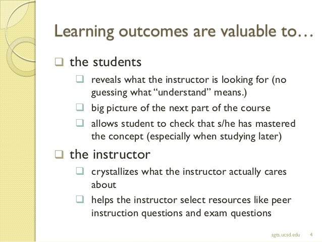 Preparing to Teach 2: Learning Outcomes