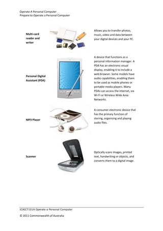 Prepare to use a personal computer | DOCX