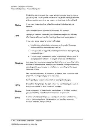 Prepare to use a personal computer | DOCX