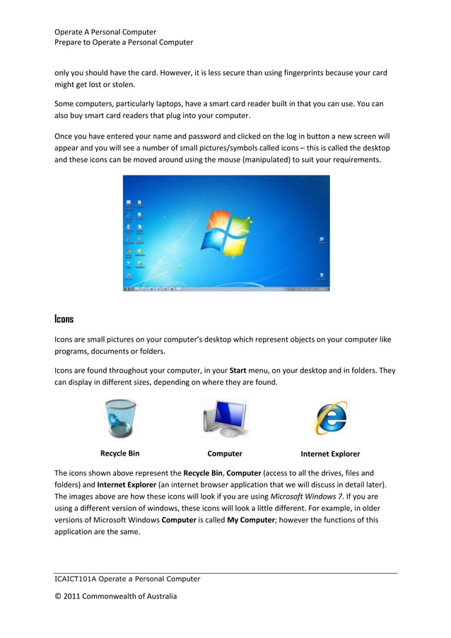 Prepare to use a personal computer | PDF