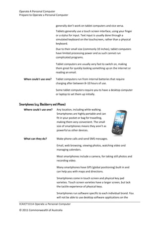 Prepare to use a personal computer | DOCX