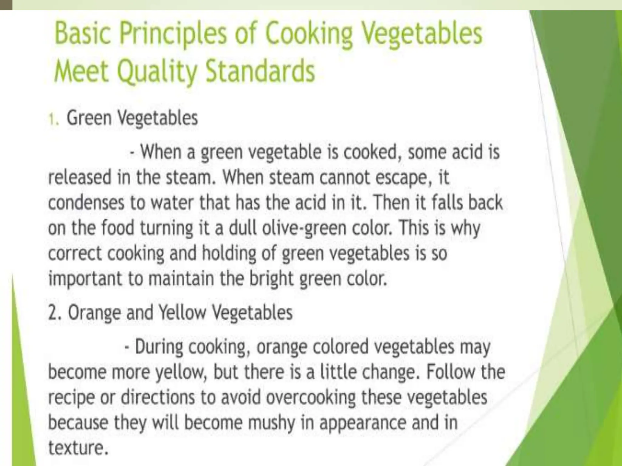 prepare vegetable dishes. ppt. cookery 12 | PPT