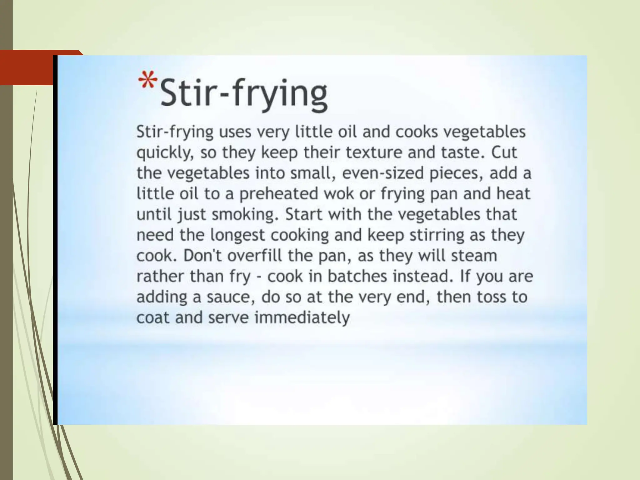 prepare vegetable dishes. ppt. cookery 12 | PPT
