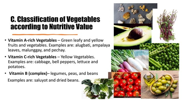 Prepare Vegetable Dishes.pptx*Classification of vegetables * Guidelines ...