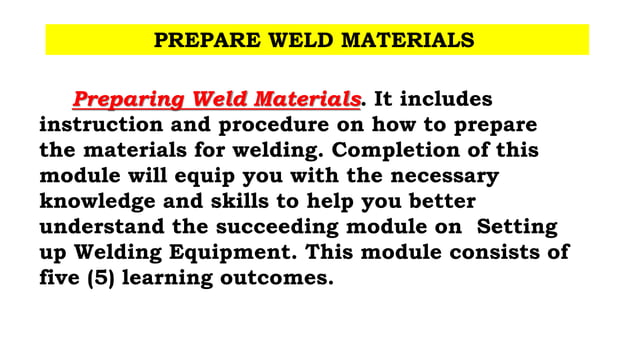 Prepare Weld Materials.pptx | Home Appliances | Home & Garden