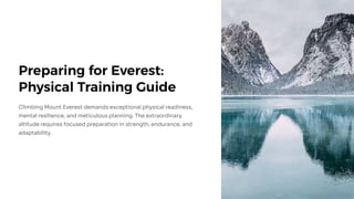 Preparing for Everest: Physical Training Guide | PDF