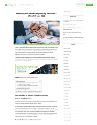 Preparing For Software Engineering Interviews – Ultimate Guide 2022 | PDF