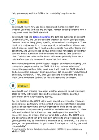ICO's Guide to Preparing for the GDPR | PDF