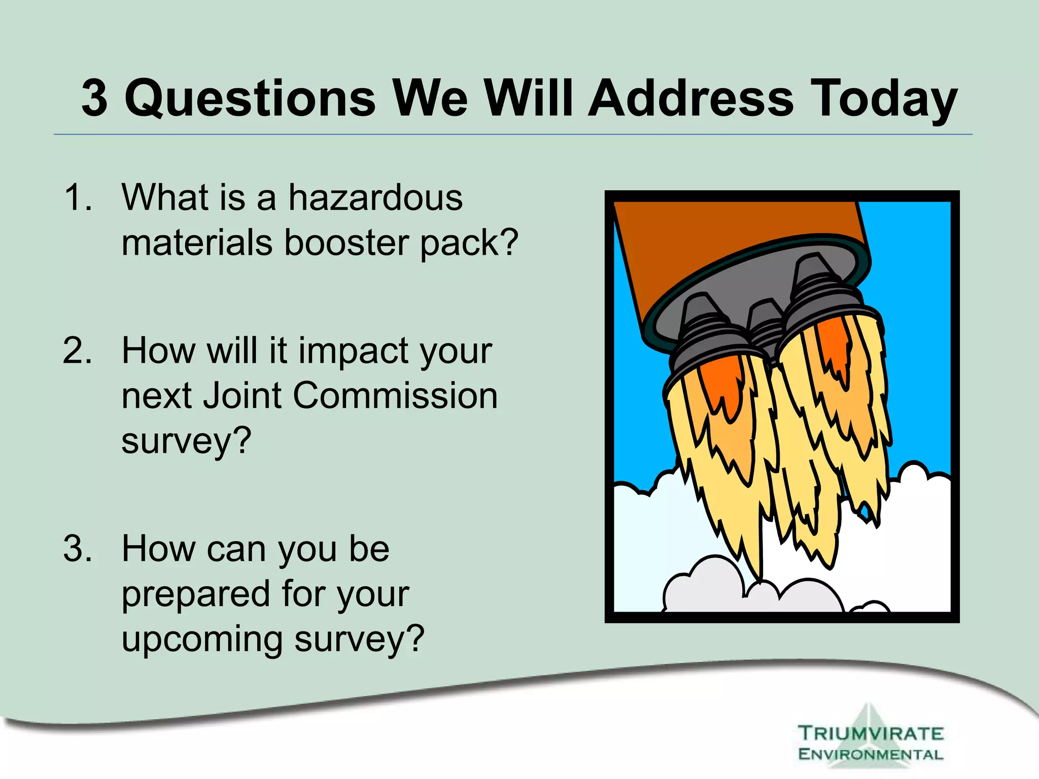 Preparing for the Joint Commission's Hazardous Waste Management Booster ...