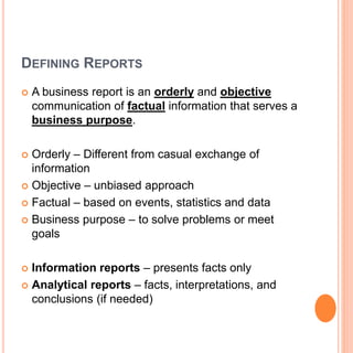 Preparing infromative-and-influential-business-reports | PPTX ...