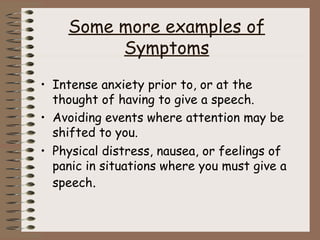 Speech Anxiety Symptoms