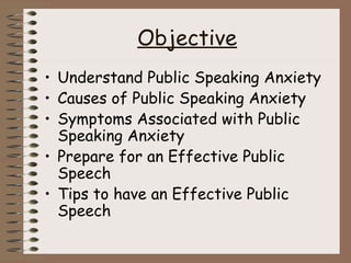 Speech Anxiety Symptoms