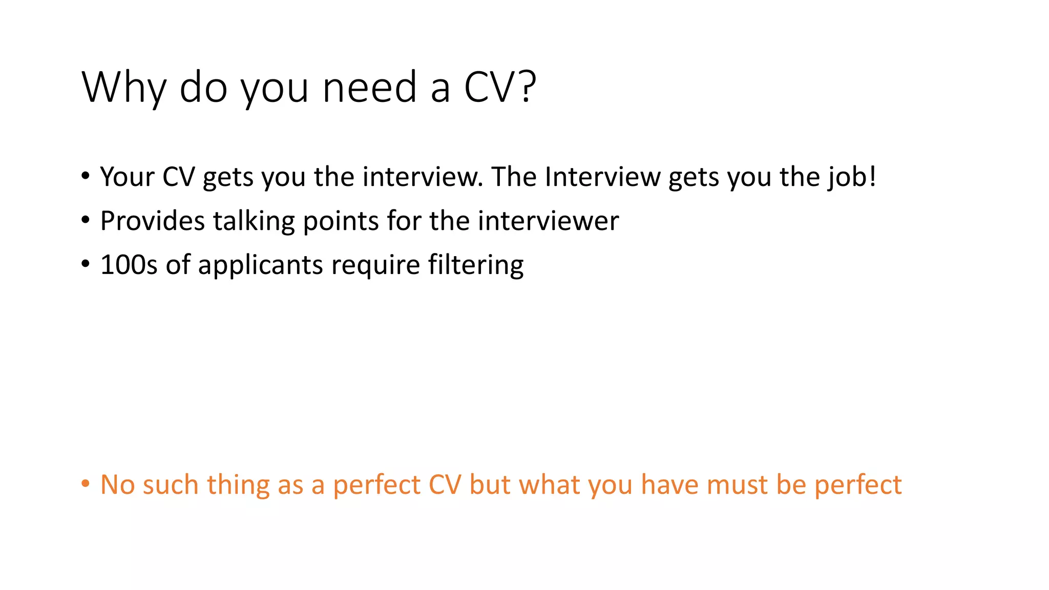 Preparing Your CV | PPT