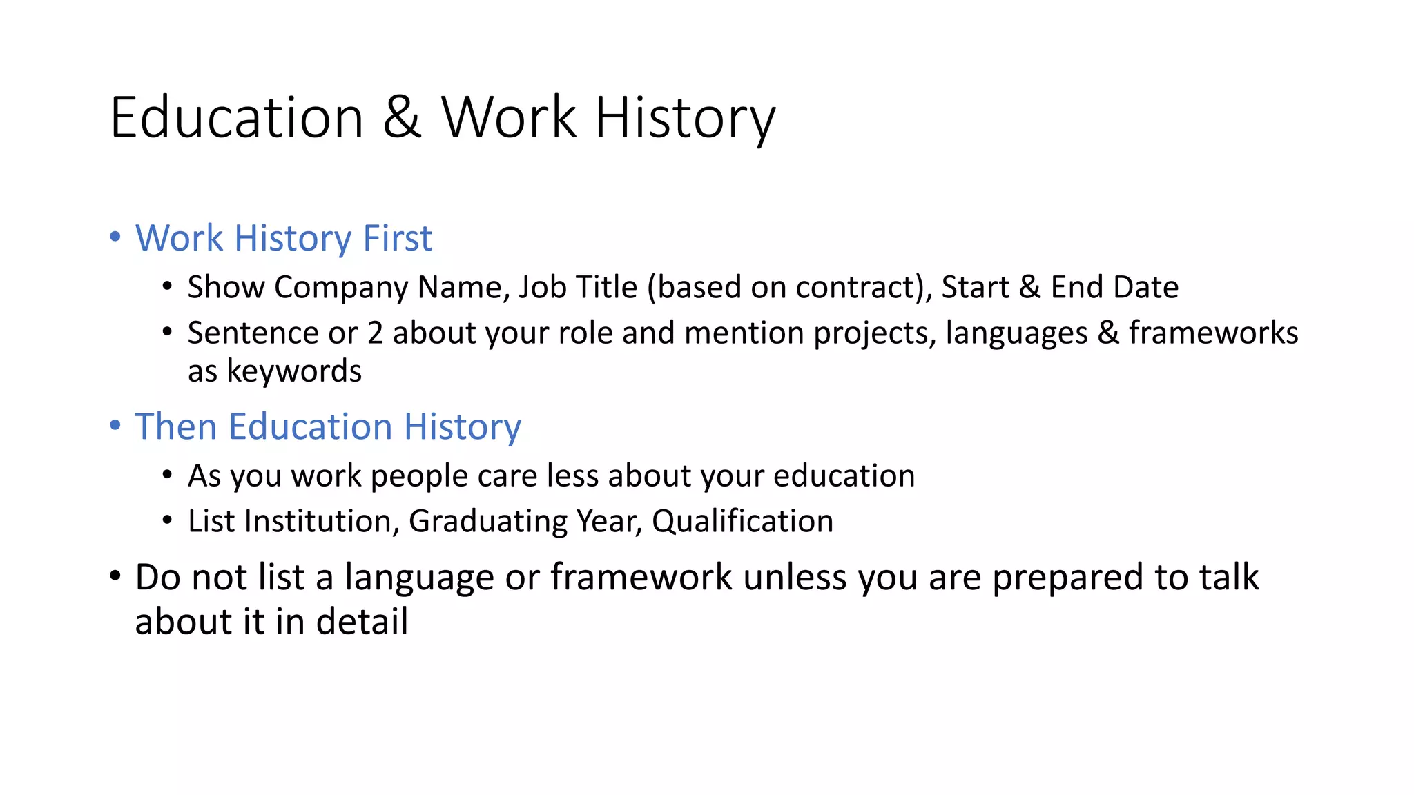 Preparing Your CV | PPT