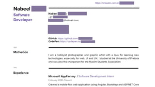 Preparing Your CV | PPT