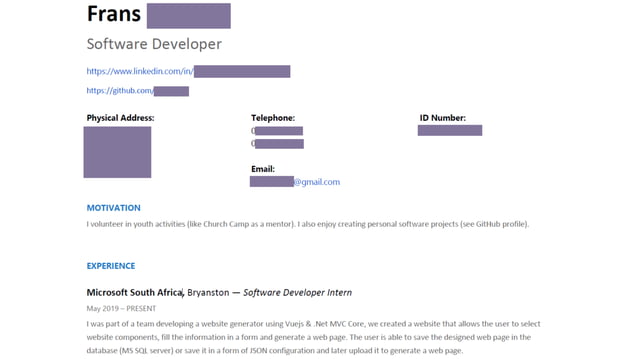 Preparing Your CV | PPT