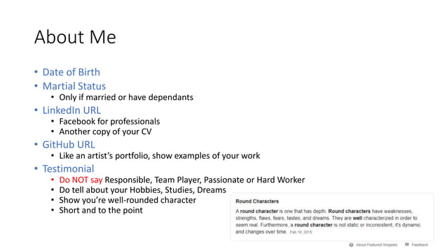 Preparing Your CV | PPT