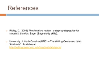 Preparing a literature review | PPTX