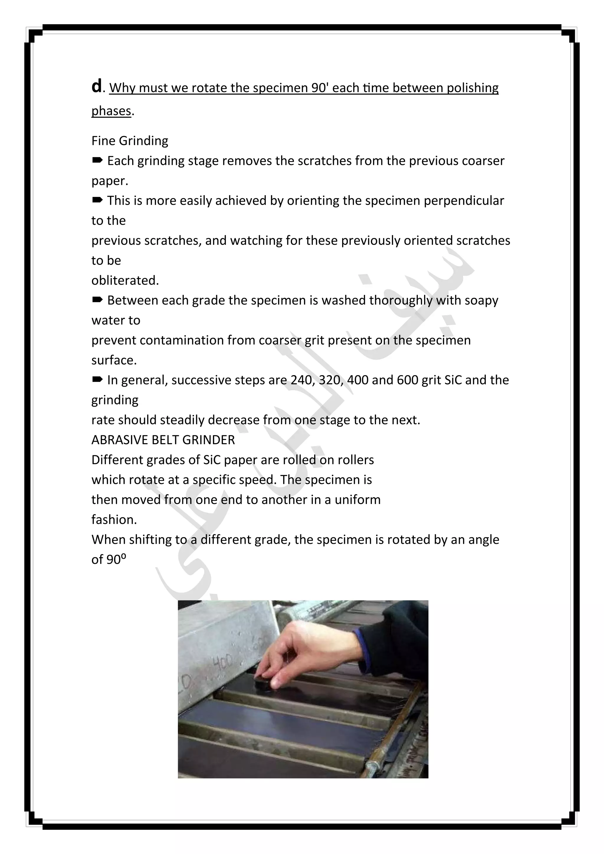Preparing a metal specimen for microscopic examination | PDF