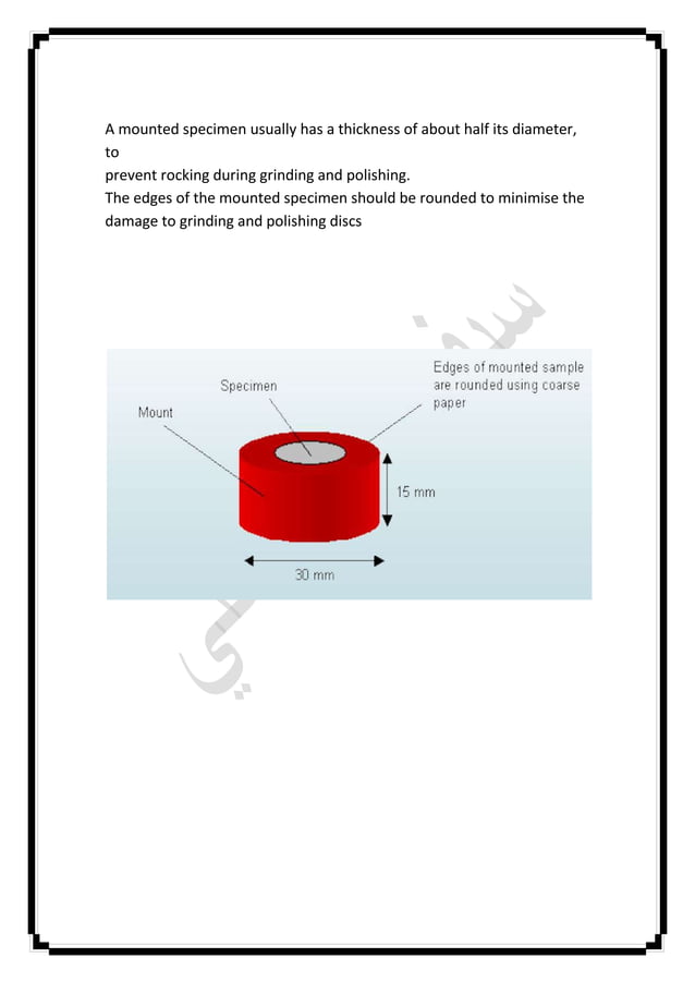 Preparing a metal specimen for microscopic examination | PDF