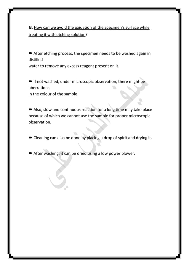 Preparing a metal specimen for microscopic examination | PDF