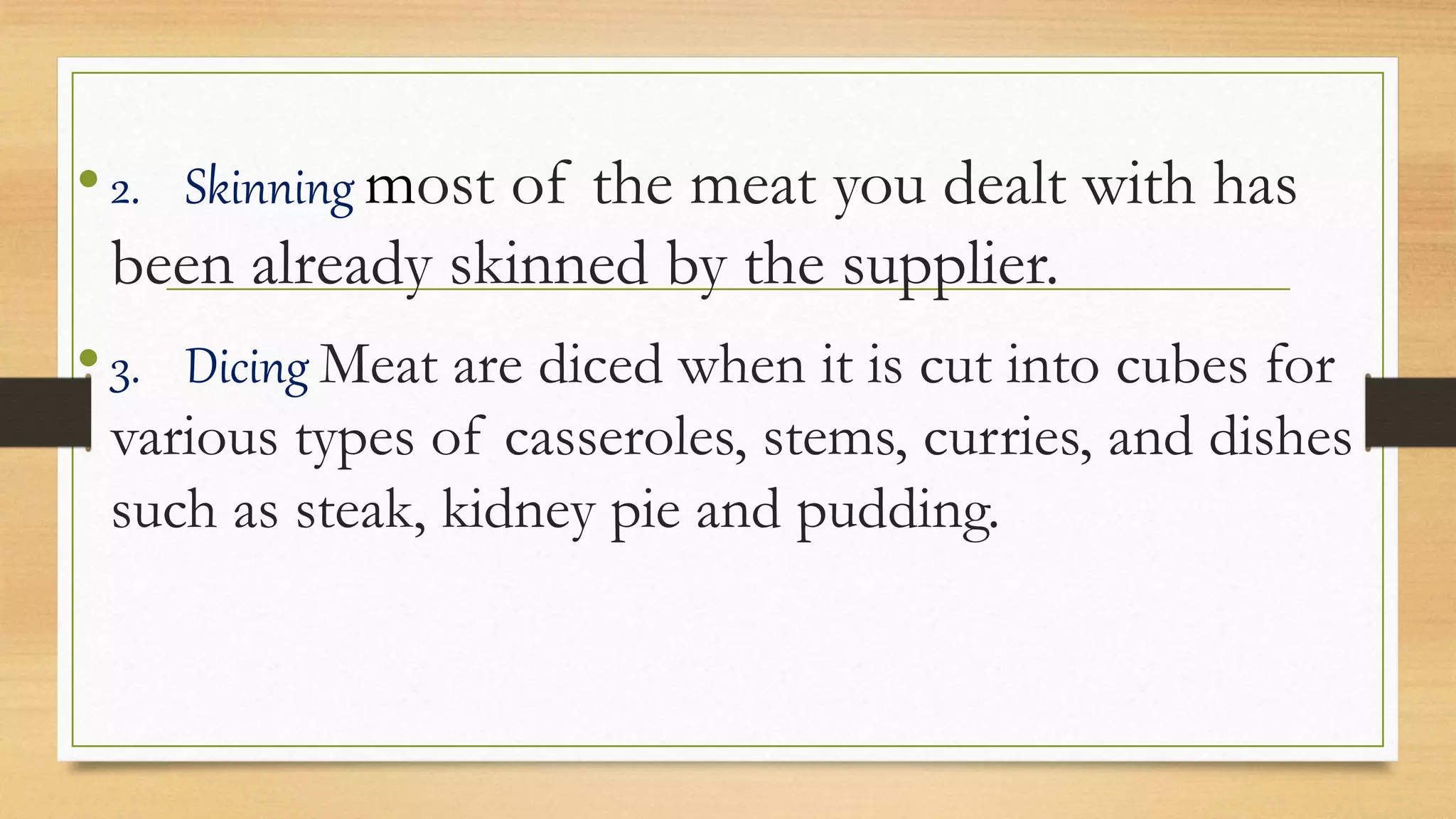 PREPARING AND COOKING MEAT.pptx | Vegetarian Diets | Food & Drink