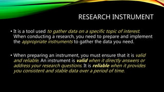Preparing and implementing research instruments | PPTX