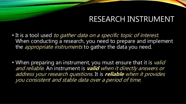 Preparing and implementing research instruments