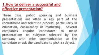 Preparing and practicing the presentation | PPTX