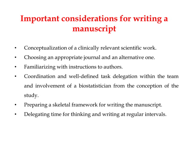 Preparing and publishing a scientific manuscript | PPTX