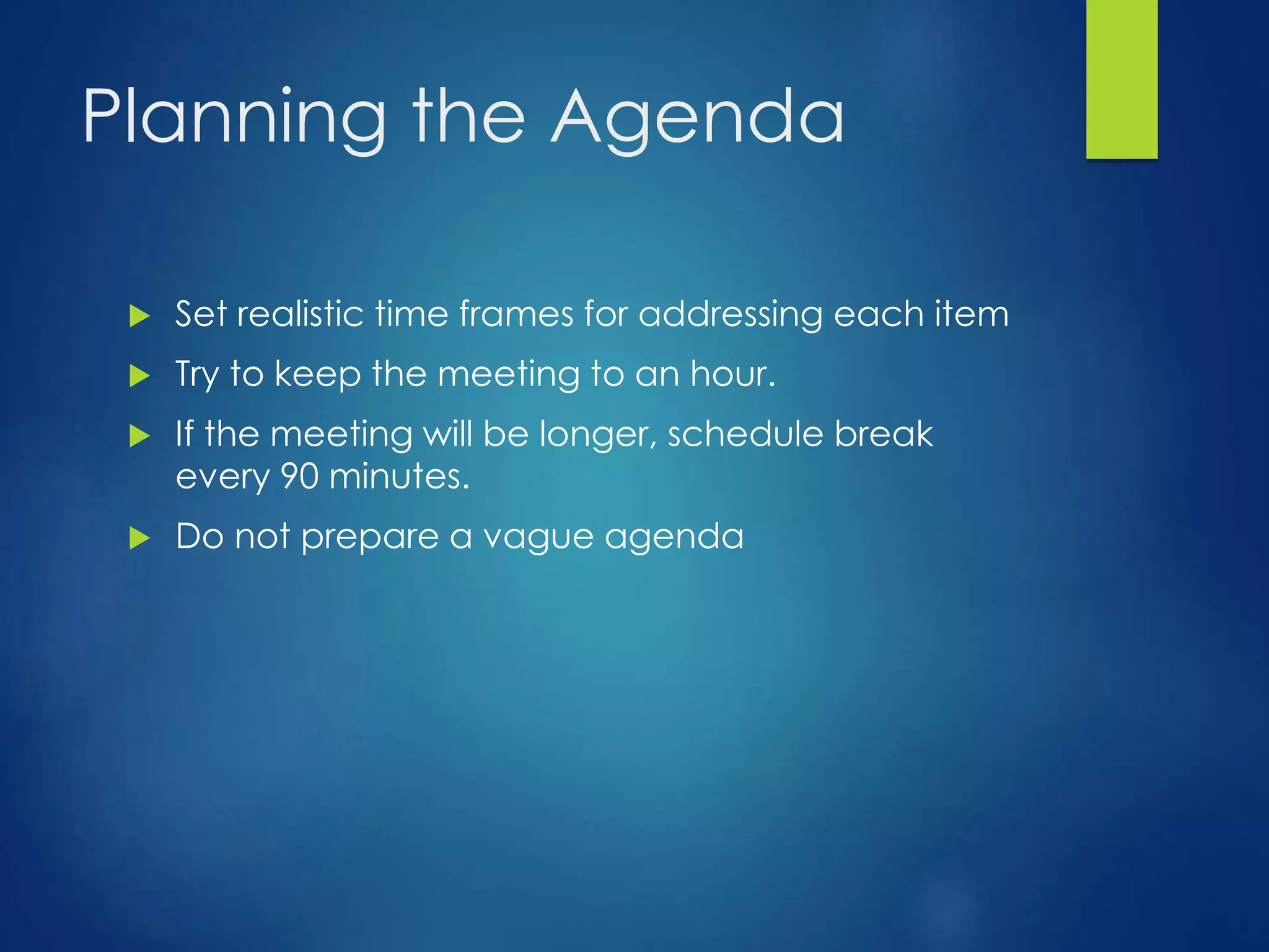 Preparing an effective agenda | PPTX
