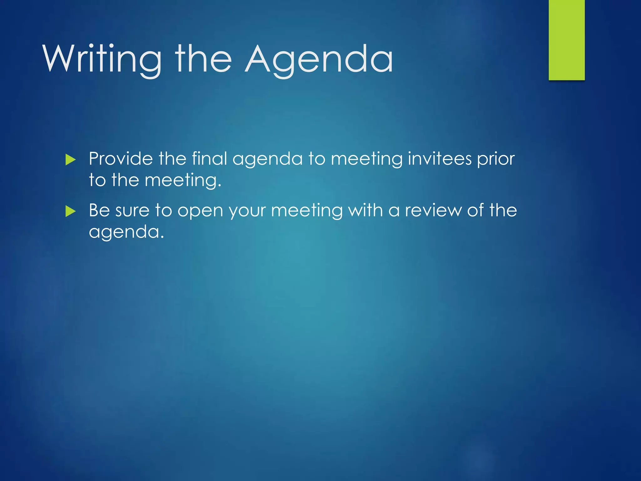 Preparing an effective agenda | PPTX