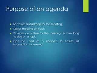 Preparing an effective agenda | PPTX