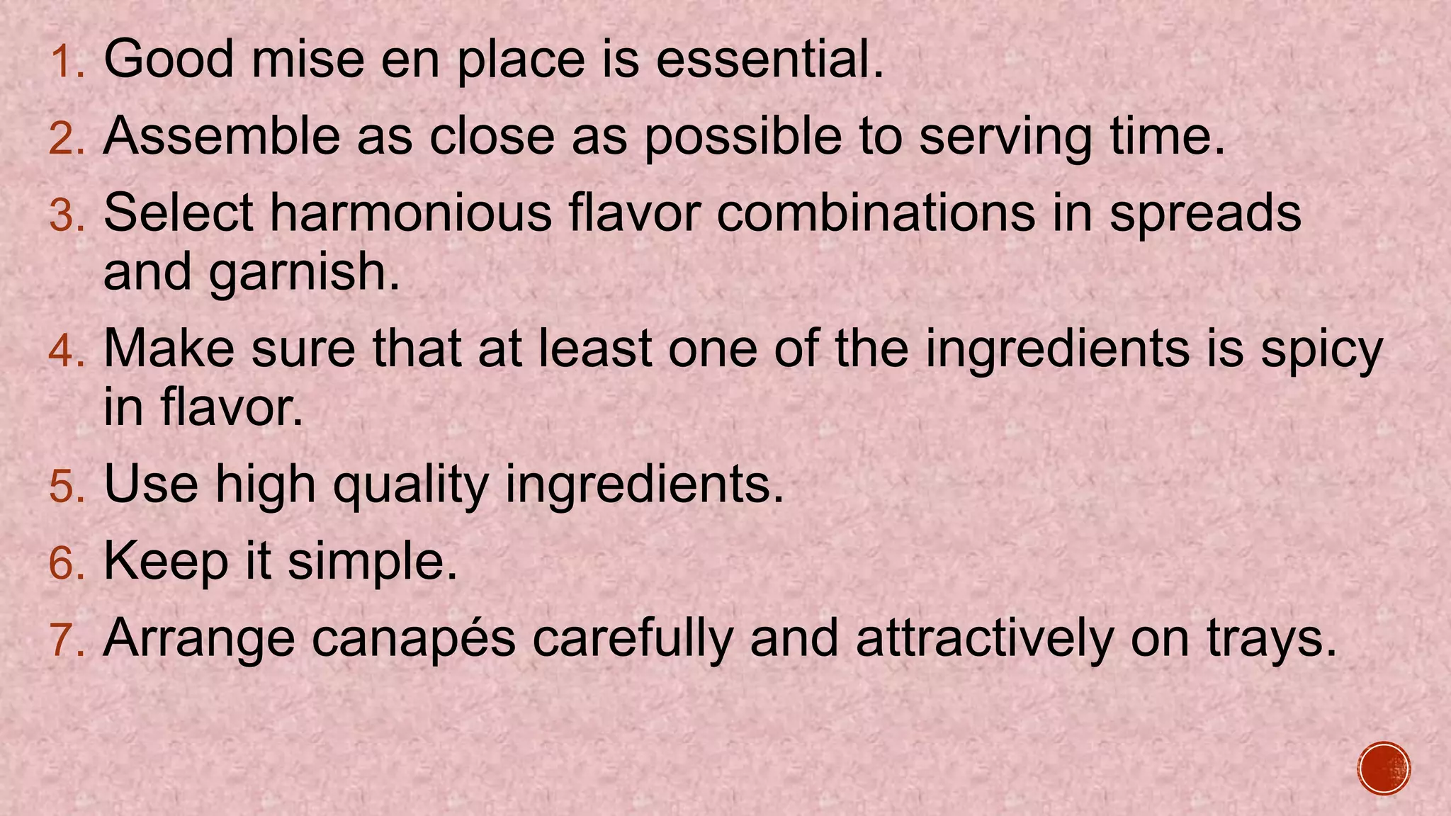 Preparing appetizers | PPTX