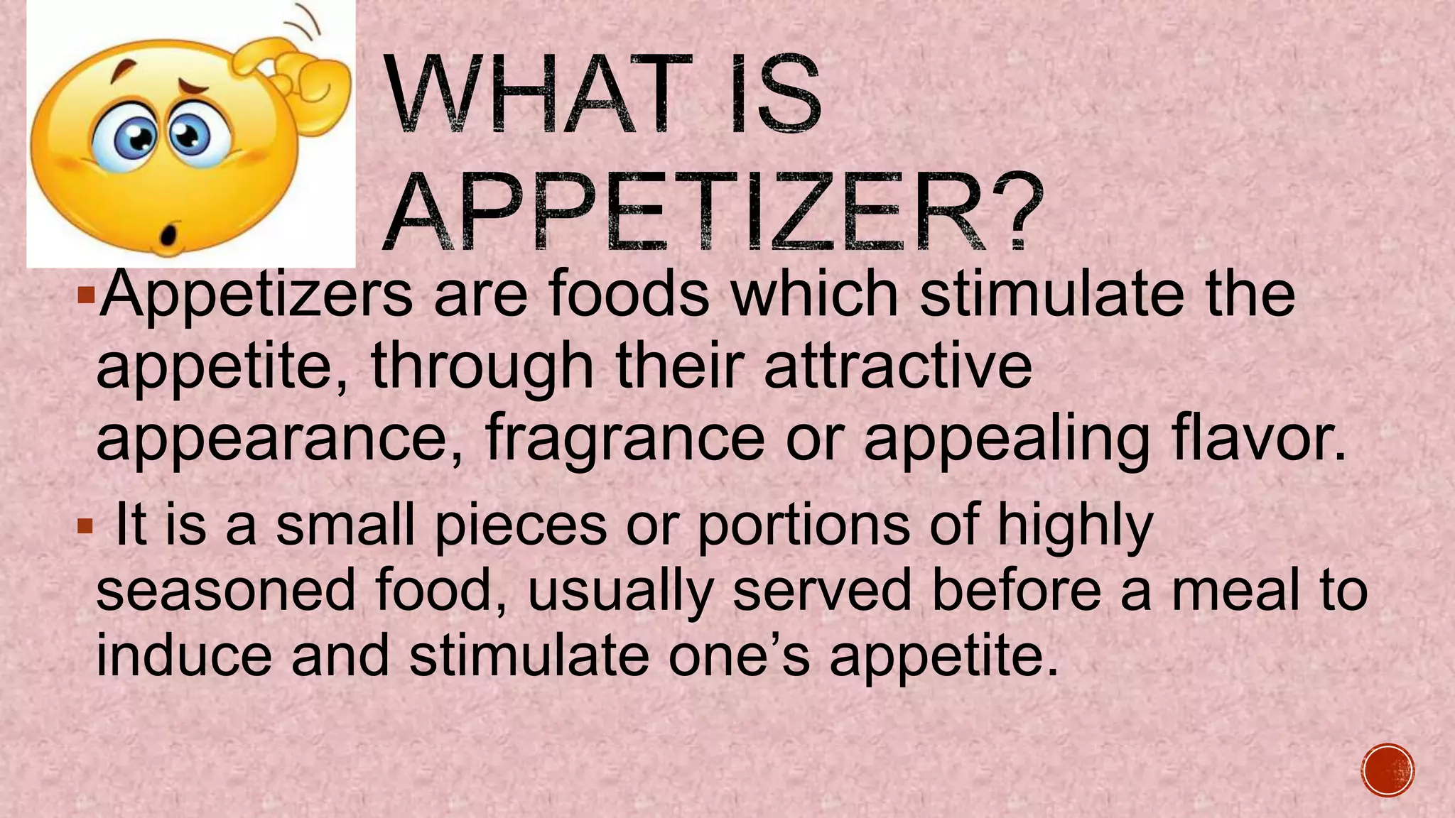 Preparing appetizers | PPTX