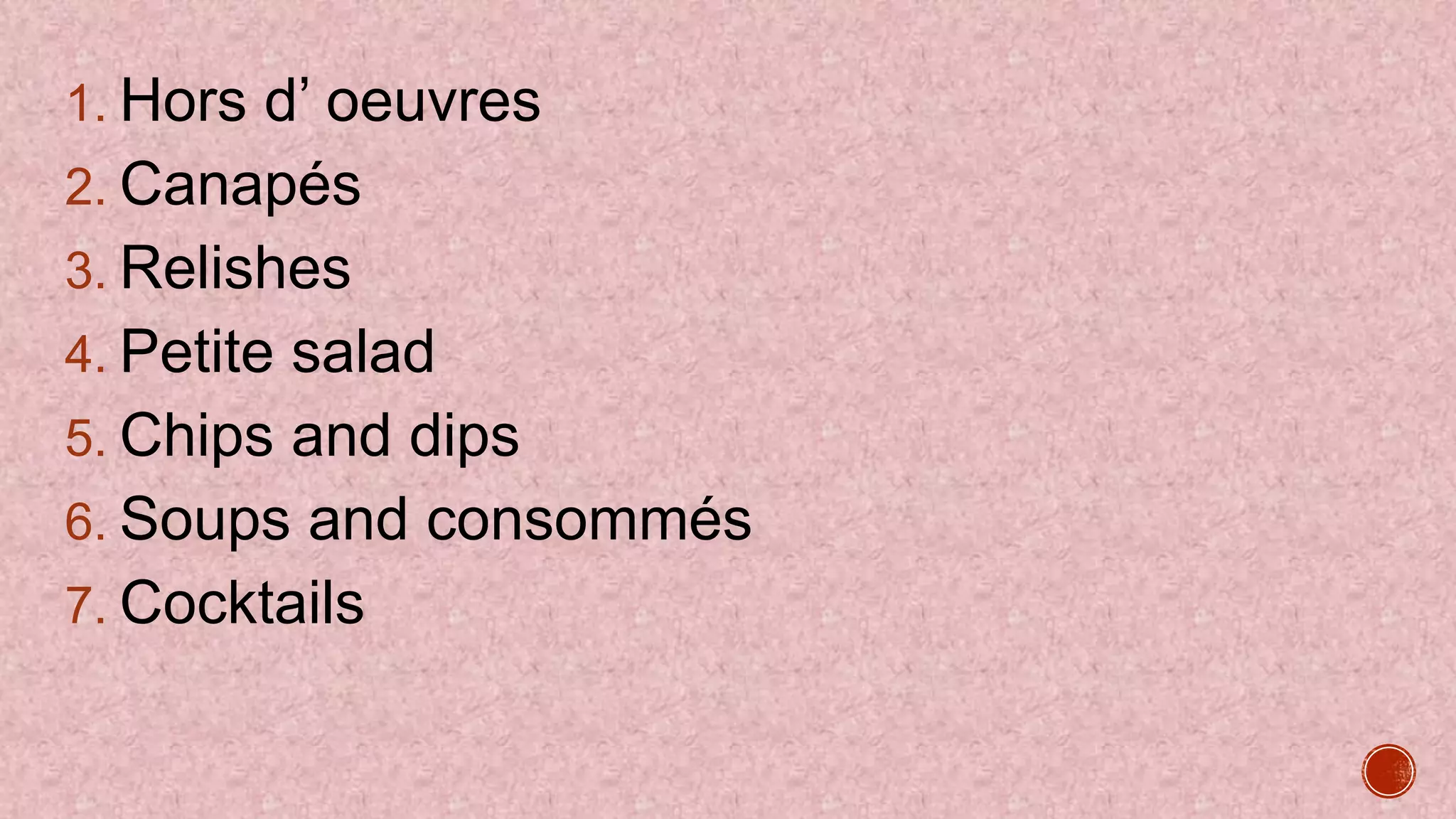 Preparing appetizers | PPTX