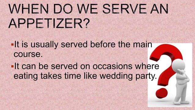 Preparing appetizers | PPTX | Healthy Cooking and Eating | Food & Drink