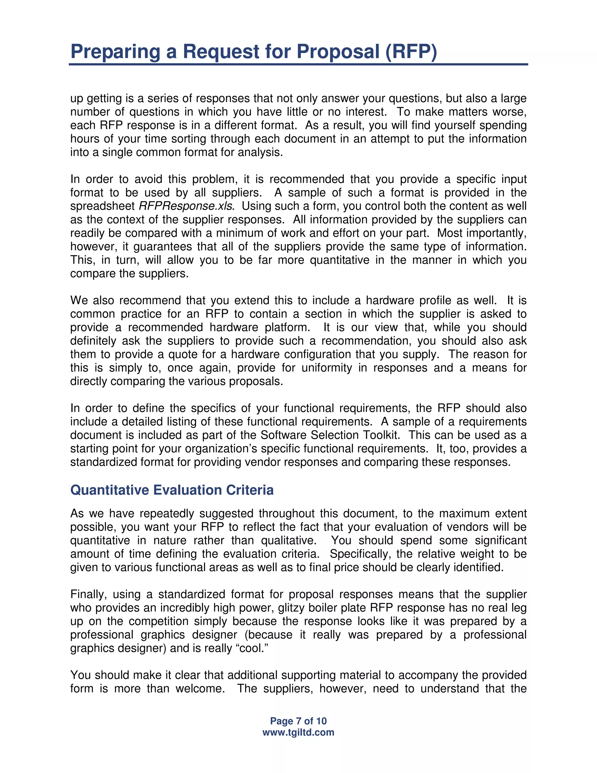 Preparing a request_for_proposal | PDF