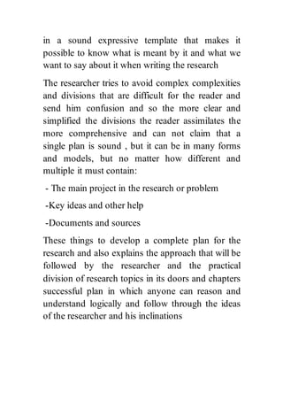 Preparing a research plan | PDF