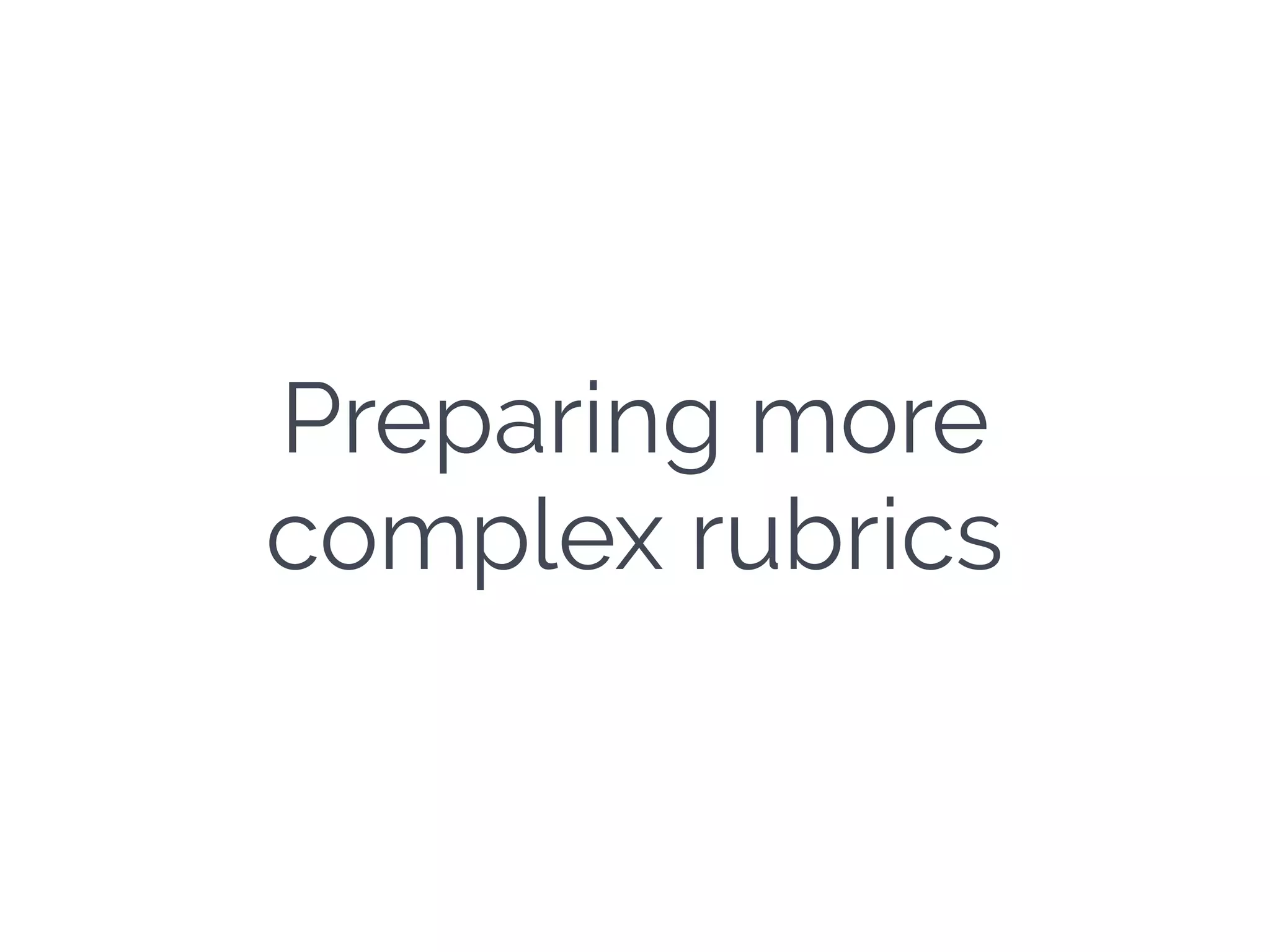 Preparing a rubric | PDF